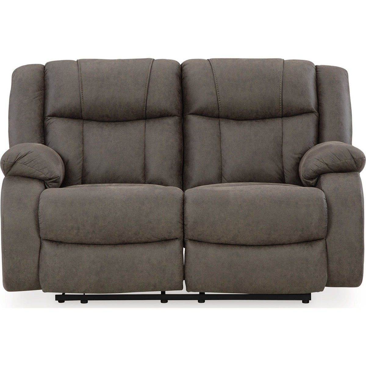 First Base Reclining Loveseat - Gunmetal | Madison's Furniture